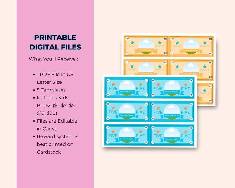 Printable Play Money | Reward Bucks | Good Behavior Bucks Printable ...