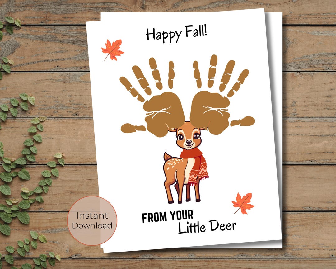Fall Deer Handprint Craft, Thanksgiving Deer, Fall Deer Craft ...