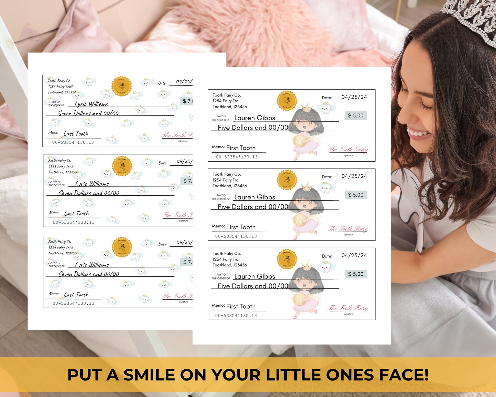 Tooth Fairy Check | Tooth Fairy Money Printable | Tooth Fairy Voucher ...