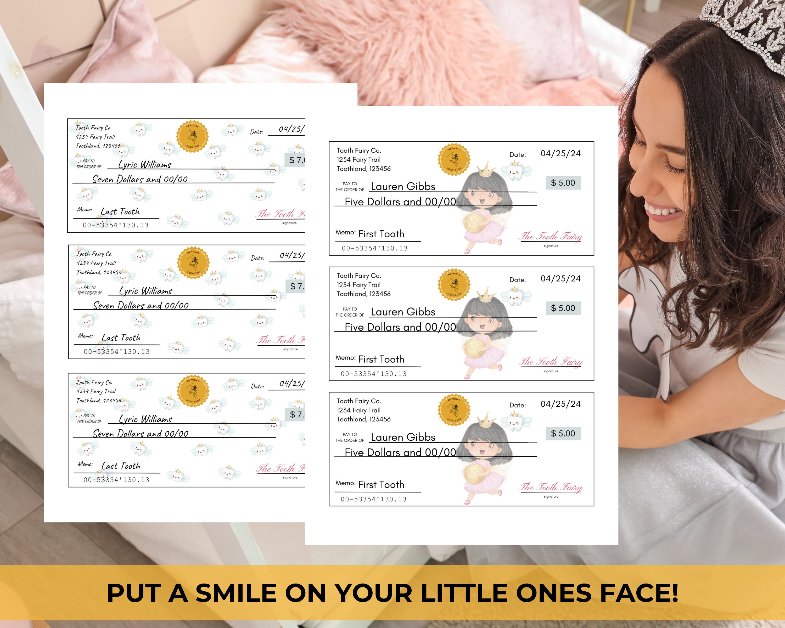 Tooth Fairy Check | Tooth Fairy Money Printable | Tooth Fairy Voucher ...