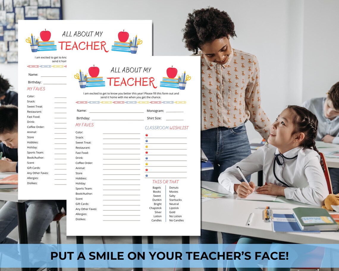 Teacher Favorites Survey, Back to School Questionnaire (digital ...