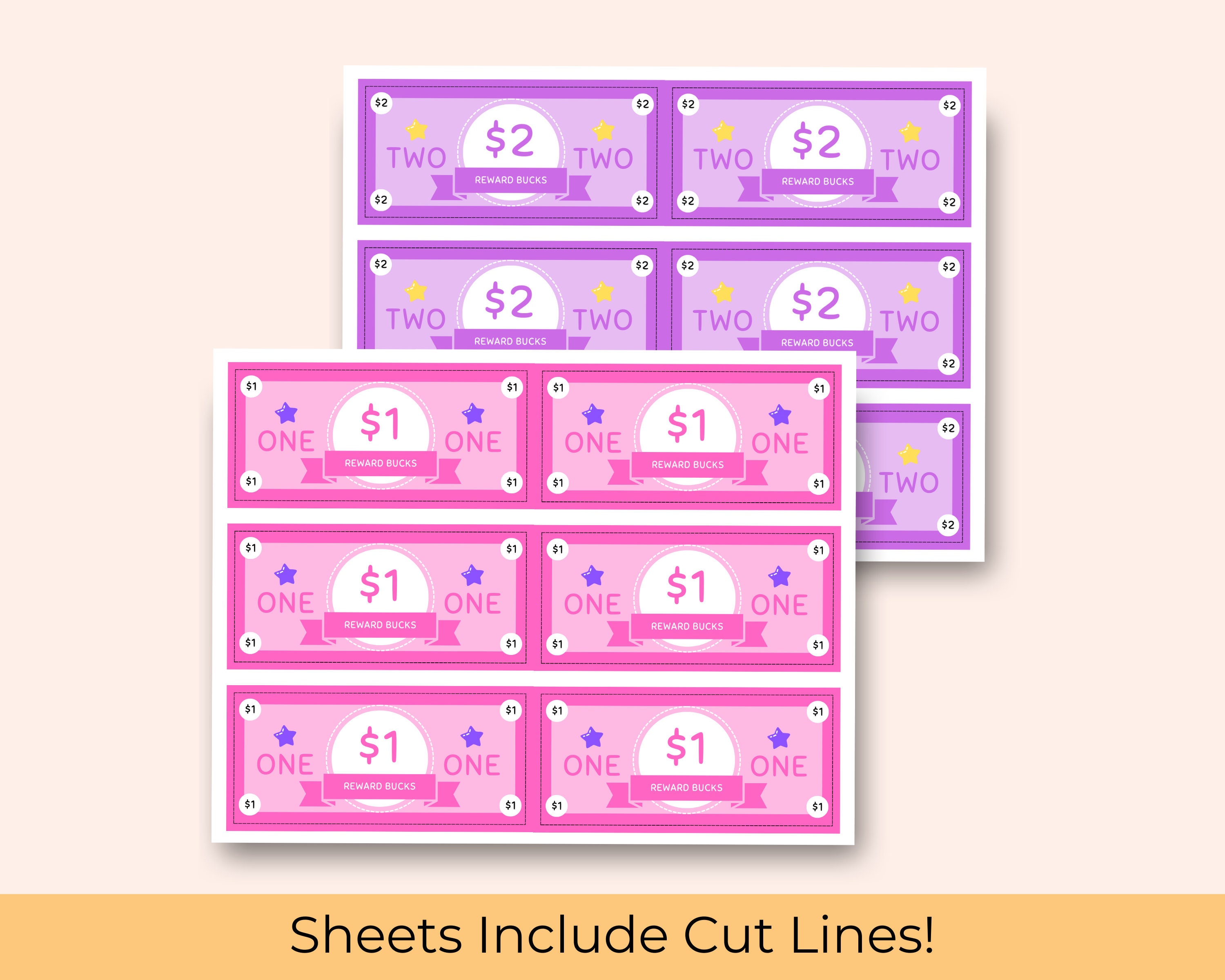 Editable Reward Bucks | Printable Play Money | Chore Bucks | Kids ...