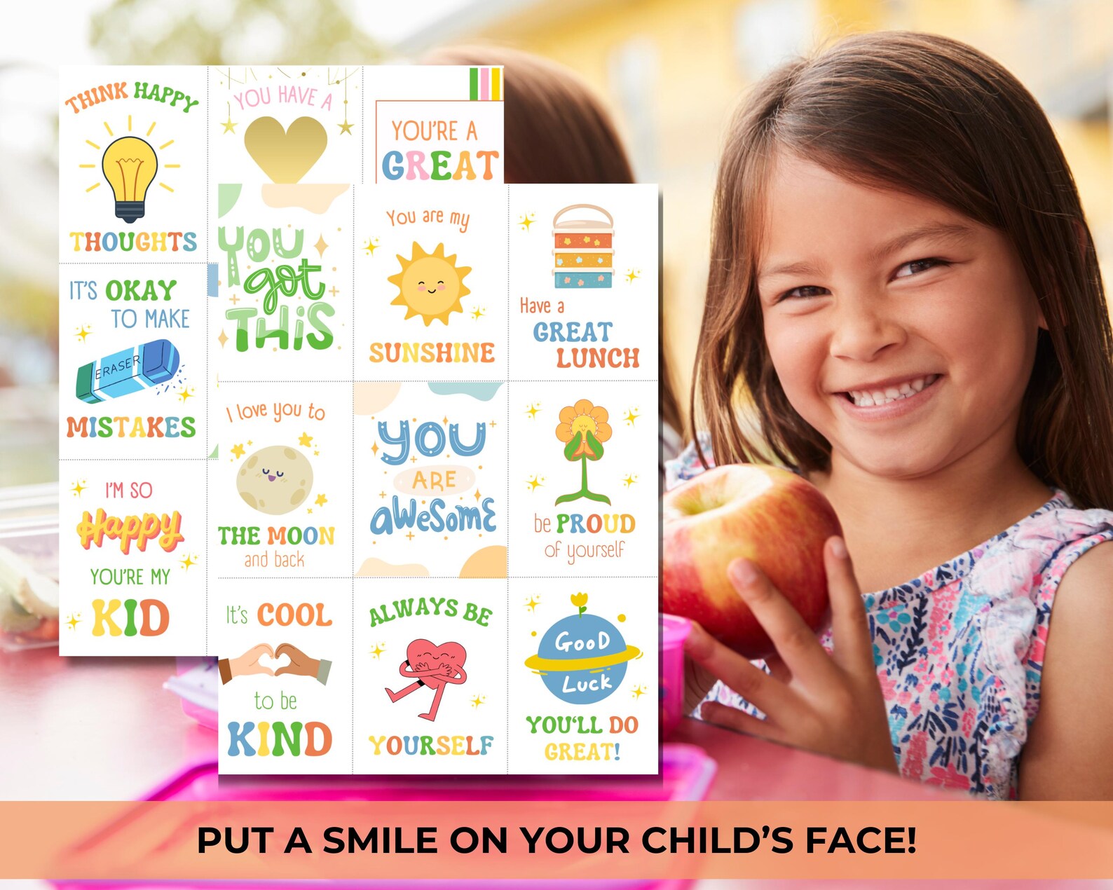 Lunchbox Notes for Kids, Printable Lunchbox Notes, Positive Notes ...
