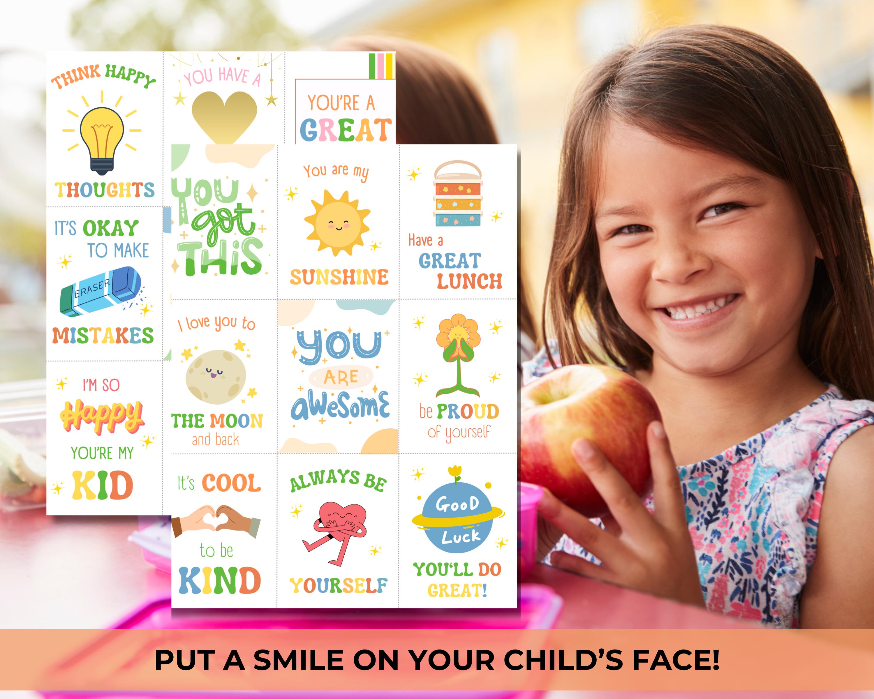 Lunchbox Notes for Kids, Printable Lunchbox Notes, Positive Notes ...