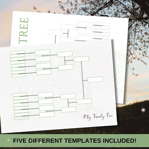 Editable Family Tree Chart: 5-6 Generation Genealogy (digital Download ...