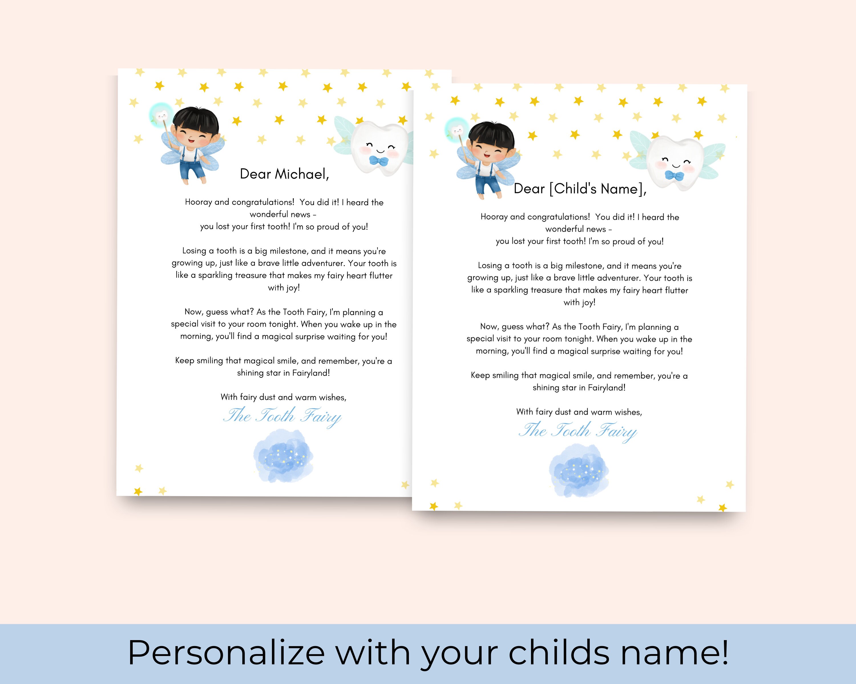 Boy Tooth Fairy Letter | Editable Tooth Fairy Letter | Tooth Fairy ...