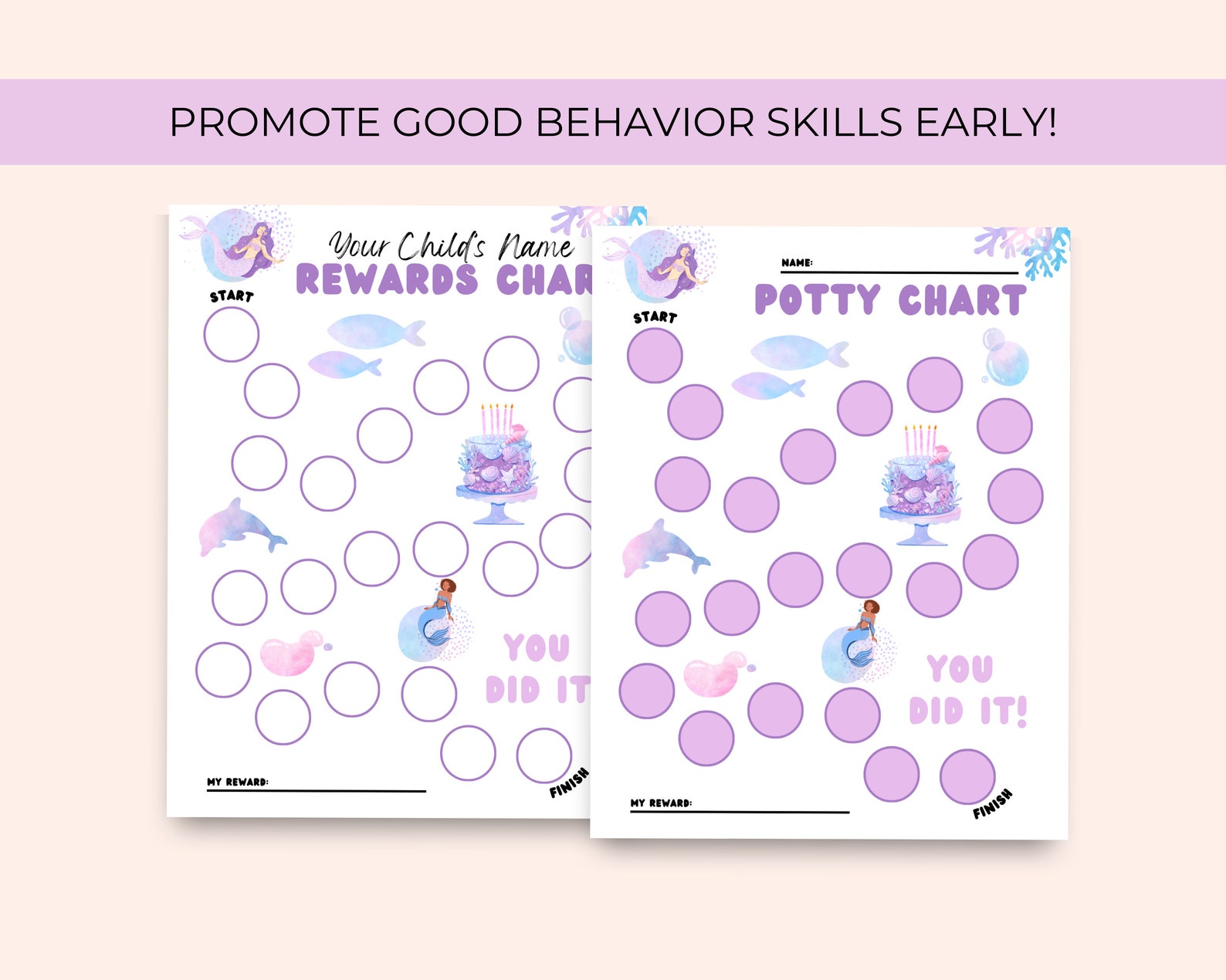 Rewards Chart for Kids Potty Training Chart Girl Toilet Training Chart ...