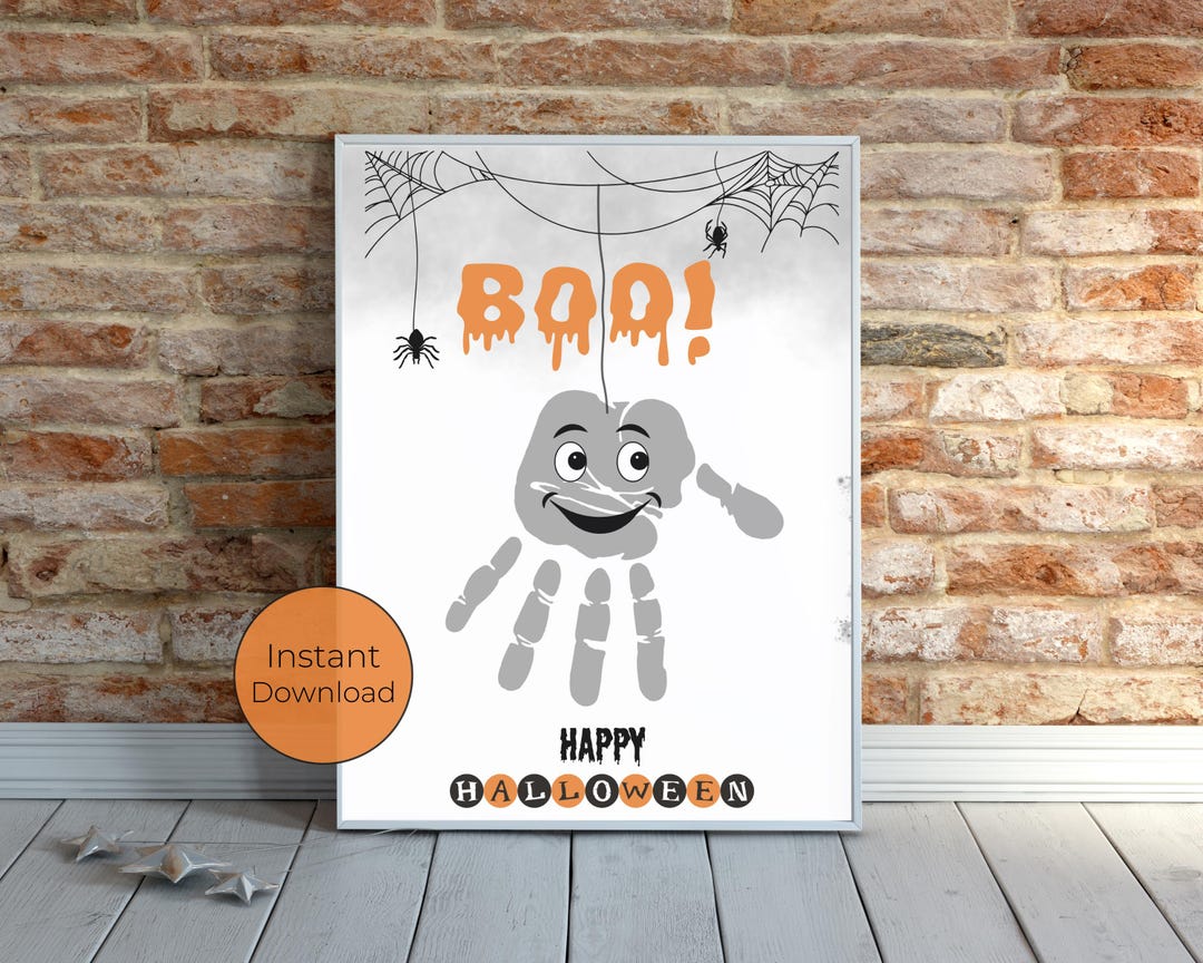 Halloween Handprint Craft: Spider & Spiderweb Keepsake (digital ...