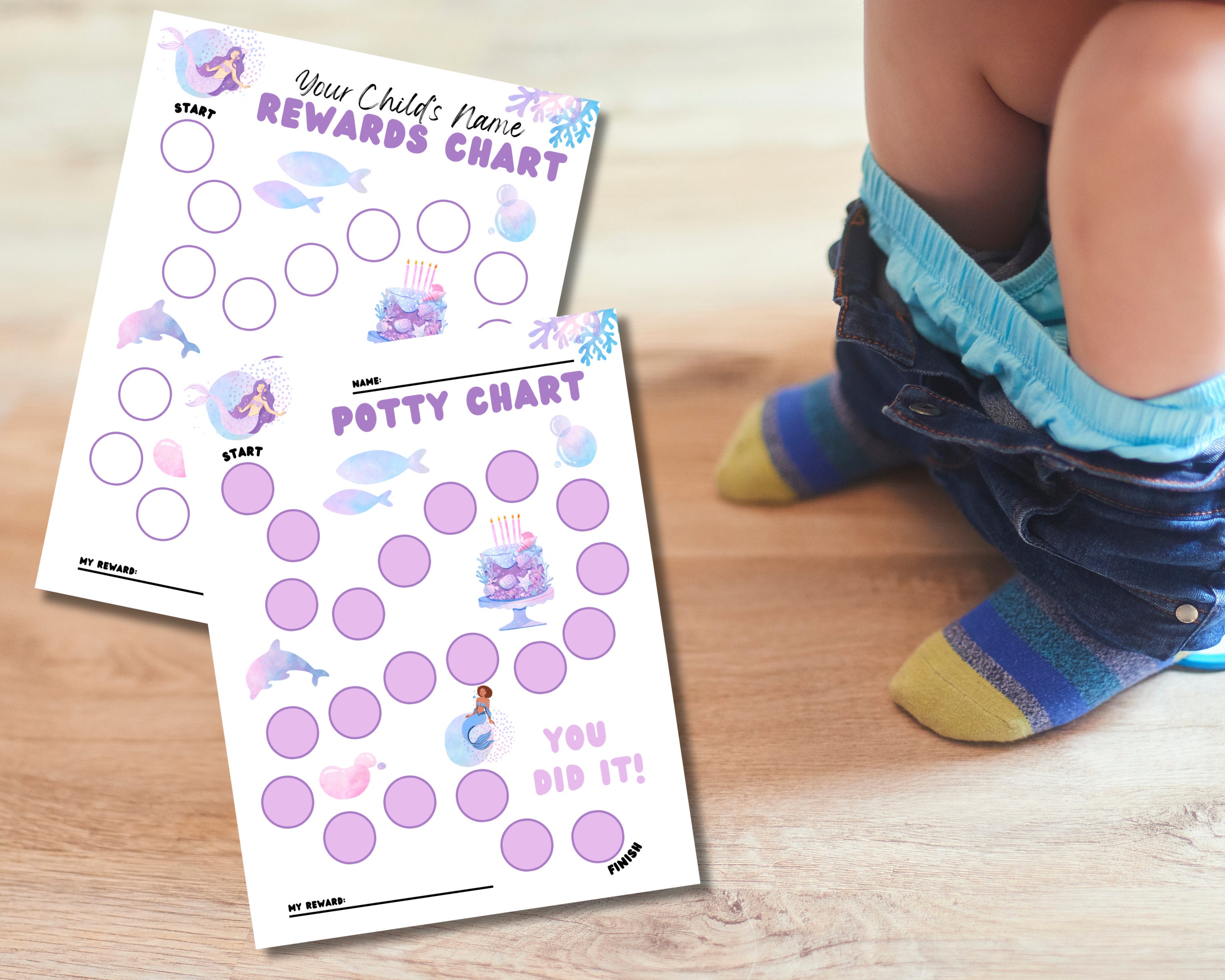 Rewards Chart for Kids Potty Training Chart Girl Toilet Training Chart ...