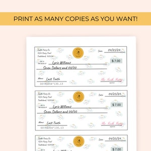 Tooth Fairy Check | Tooth Fairy Money Printable | Tooth Fairy Voucher ...