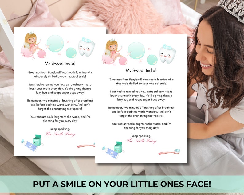 Editable Tooth Fairy Letter | Printable Note, Certificate (digital ...