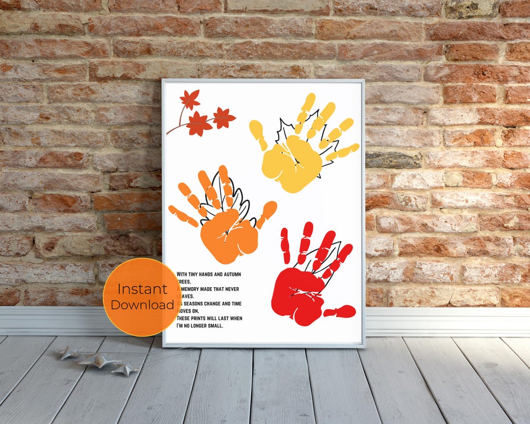 Autumn Poem Handprint Craft, Preschool Crafts, Toddler Craft, Fall Poem ...