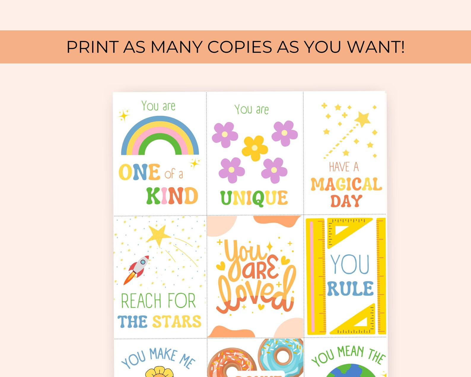 Lunchbox Notes for Kids, Printable Lunchbox Notes, Positive Notes ...