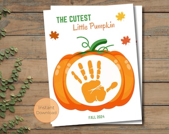 Cutest Pumpkin in the Patch Fall Handprint Art - Etsy