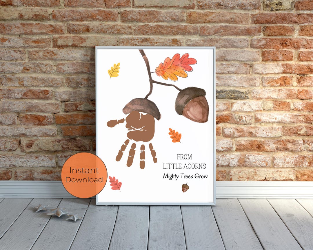 Acorn Handprint Craft, Fall Handprint Craft for Kids, Fall Handprint ...