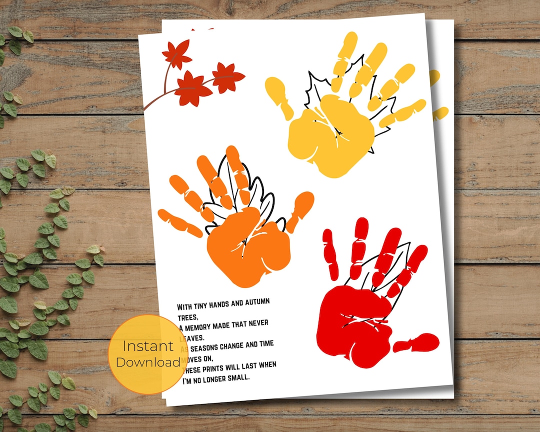 Falling Leaves Handprint Art, Preschool Crafts, Thanksgiving Activity ...