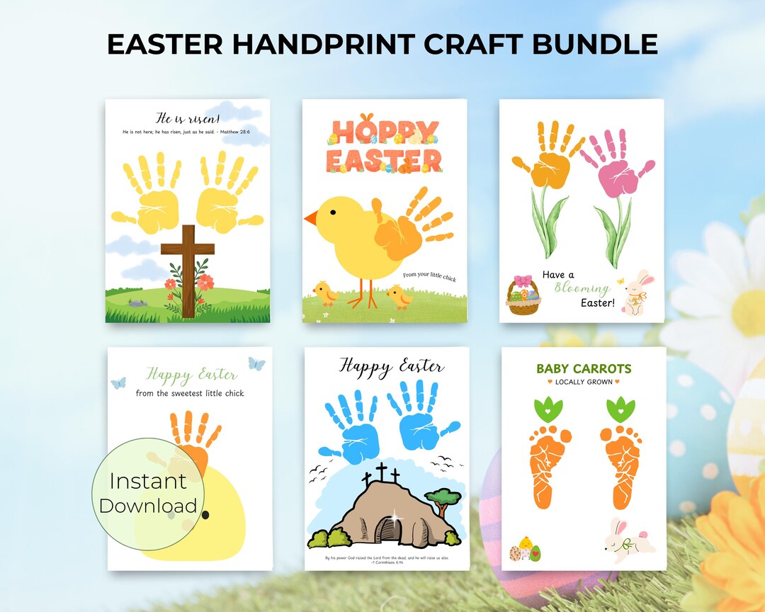 Easter Handprint Craft Bundle, Easter Handprint Art, Easter Activity ...