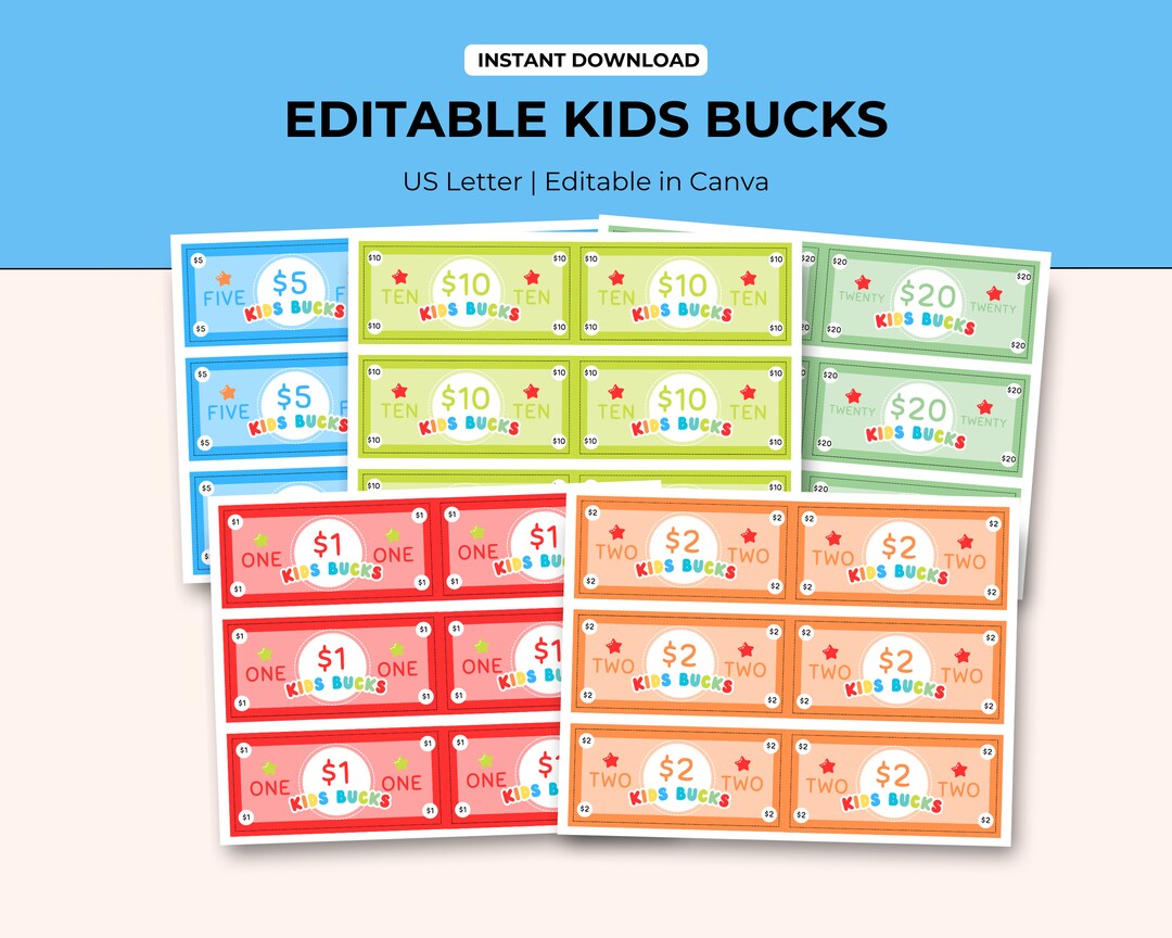Good Behavior Bucks Printable | Editable Play Money | Reward Bucks ...