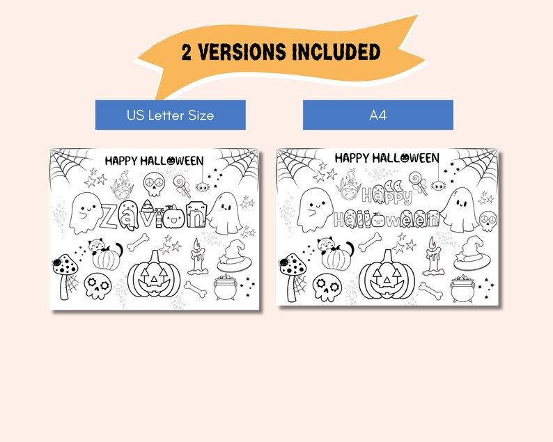 Personalized Halloween Name Coloring Page: Printable Kids Activity (PDF ...