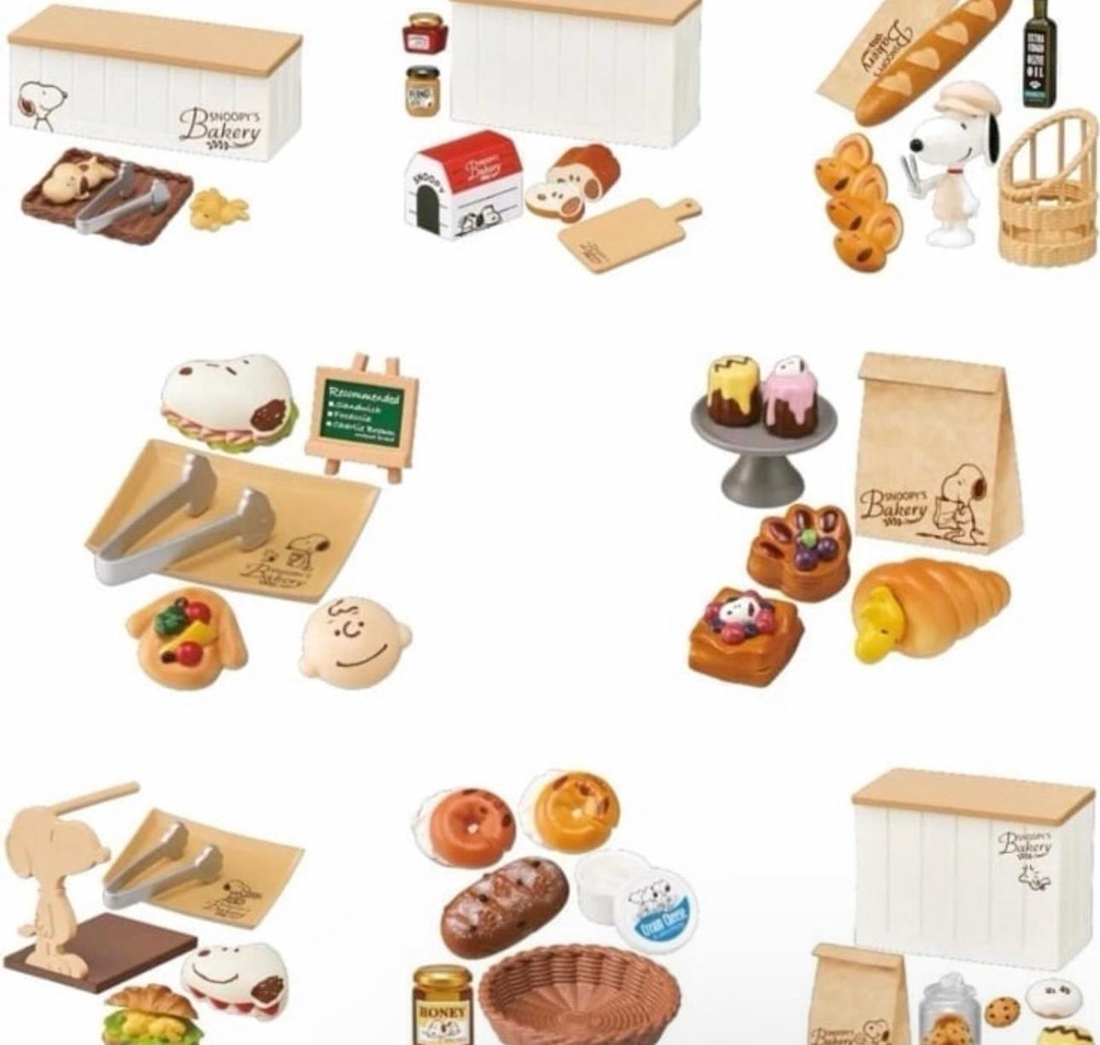 Rement Snoopy Bakery Full Set All 8 Items - Etsy