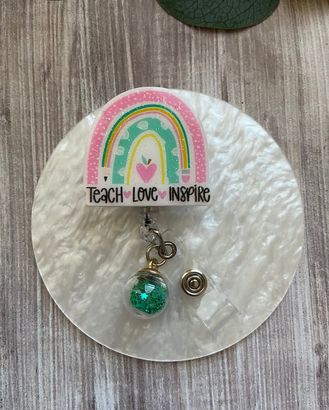 Teach, Love, Inspire Badge Reel Teacher Badge Holder - Etsy