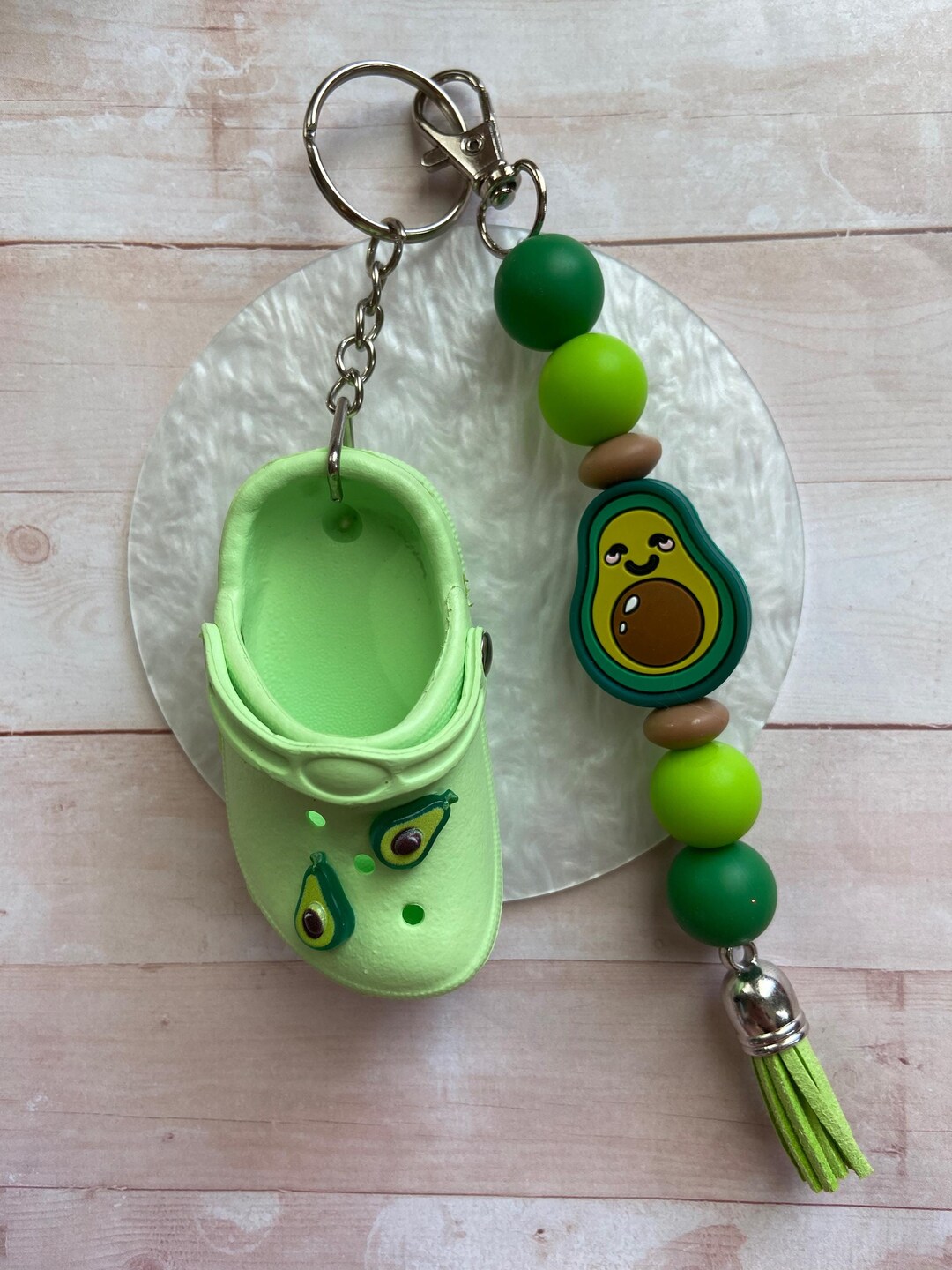 Green Avocado Croc Keychain, Beach/bogg Bag Charm, Clip, Accessories ...