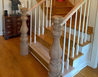 Stair Post, Wooden Stair Post, Newel Post, Wooden Turned Newel Posts ...