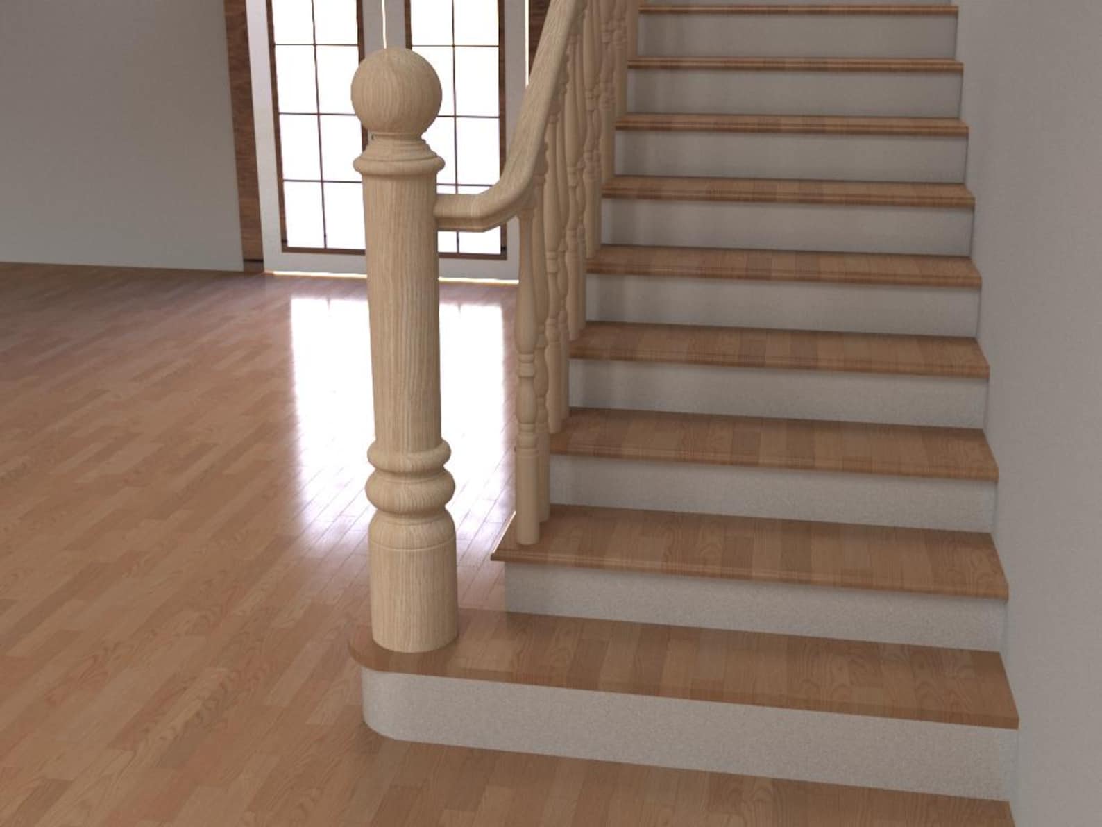 Hand-turned Wooden Newel Post: Custom Stair Parts - Etsy