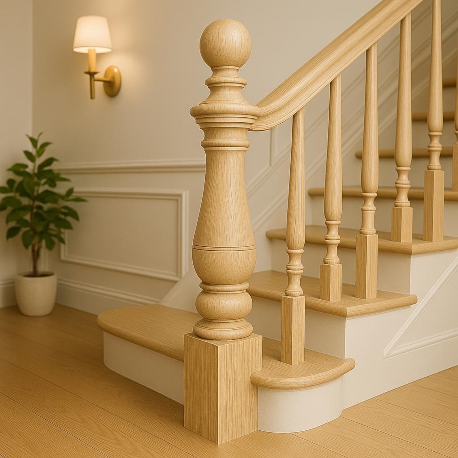 White Oak, Newel Post, Newel Caps, Stair Partrs, Custom Stairs Parts ...