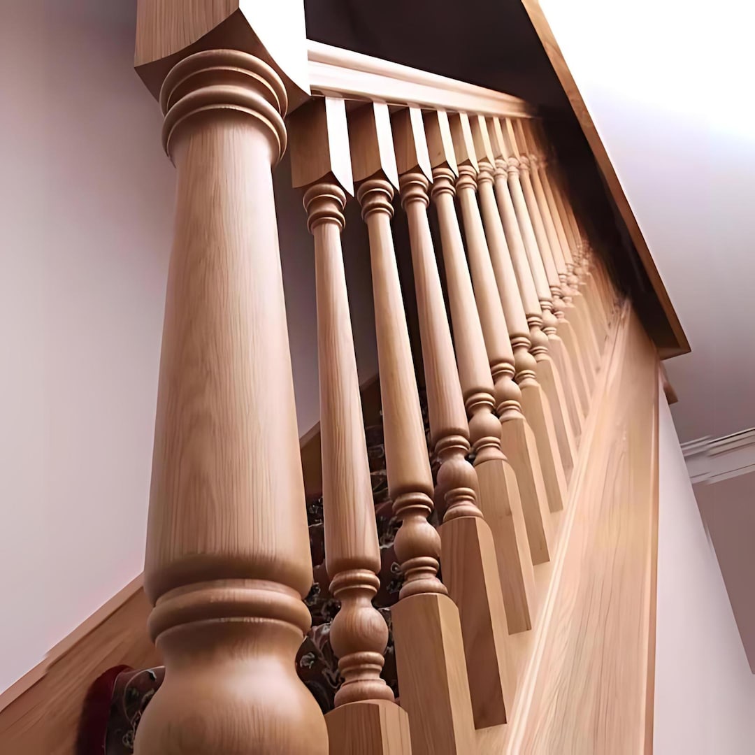 Newel Post, Balusters, Wood Lathe, Stair Railing, Wooden Stair Railing ...