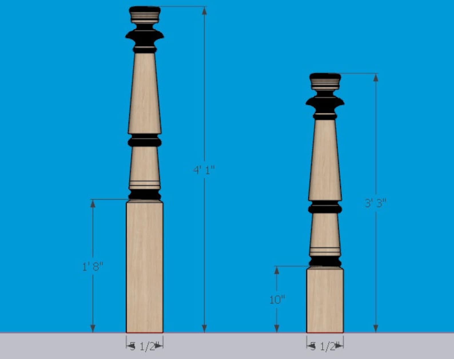 Newel Post, White Oak, Wooden Stair Post, Wooden Custom Stair Post ...