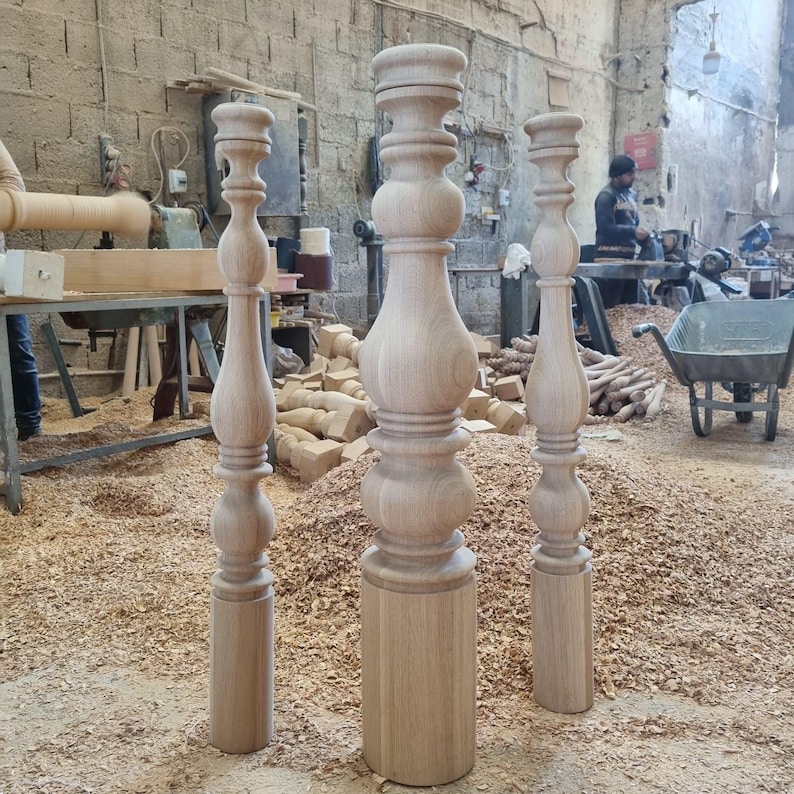 Stair Post, Newel Post, White Oak, Wooden Turned Newel Posts, Newel ...