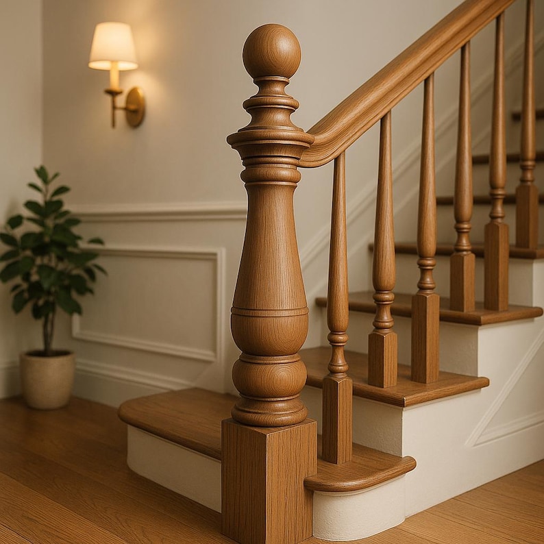 Handmade White Oak Newel Post: Custom Stair Parts - Etsy