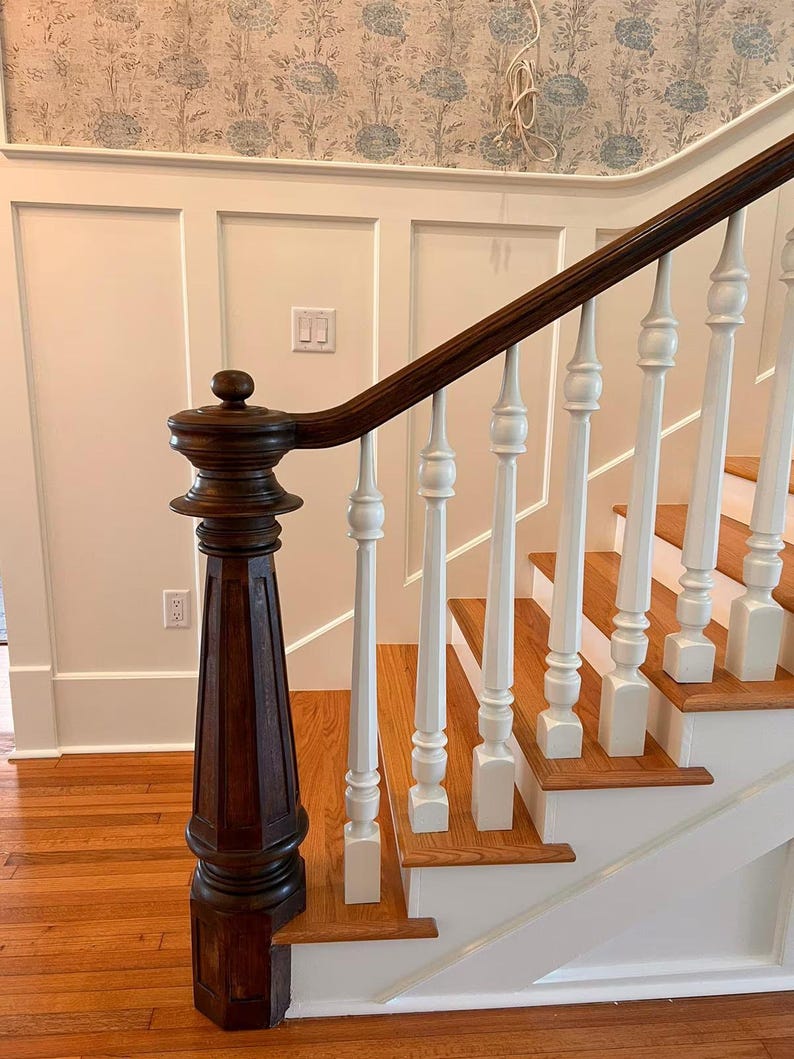 Handmade Linden Wood Newel Post: Custom Stair Parts - Etsy