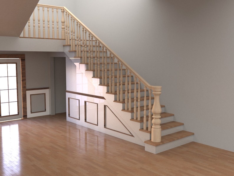 Red Oak Stair Newel Post: Custom Wooden Newel Posts (39" X 7") - Etsy