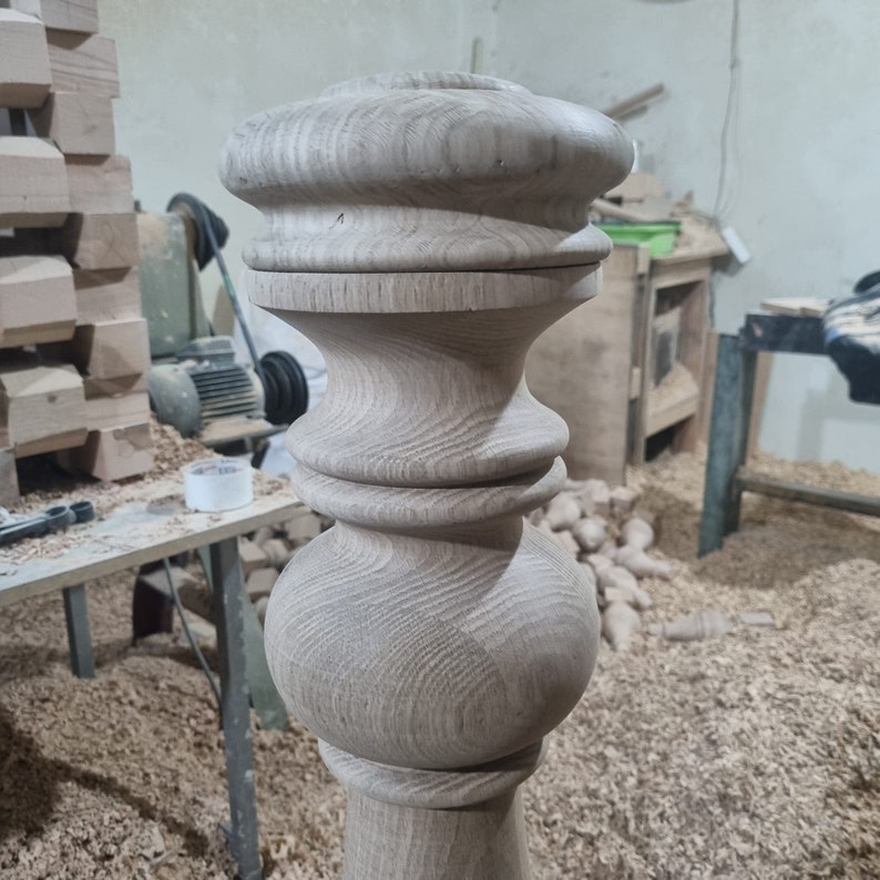 Newel Post, White Oak, Wooden Turned Newel Posts, Stair Post, Wooden ...