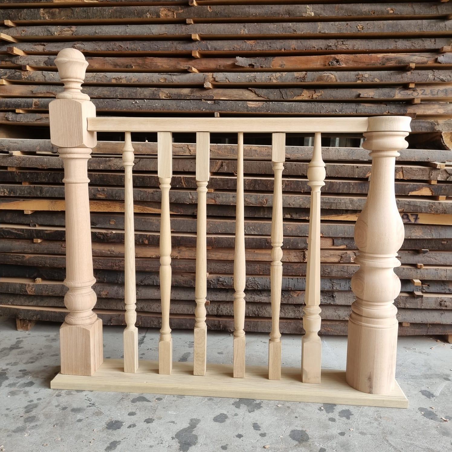 Linden Wood Stair Spindles: Unpainted Balusters, Railing Posts (set of ...