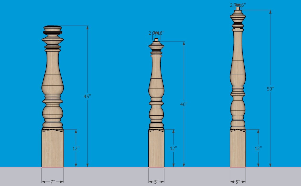 Newel Post, Wooden Turned Newel Posts, Newel Posts, - Etsy