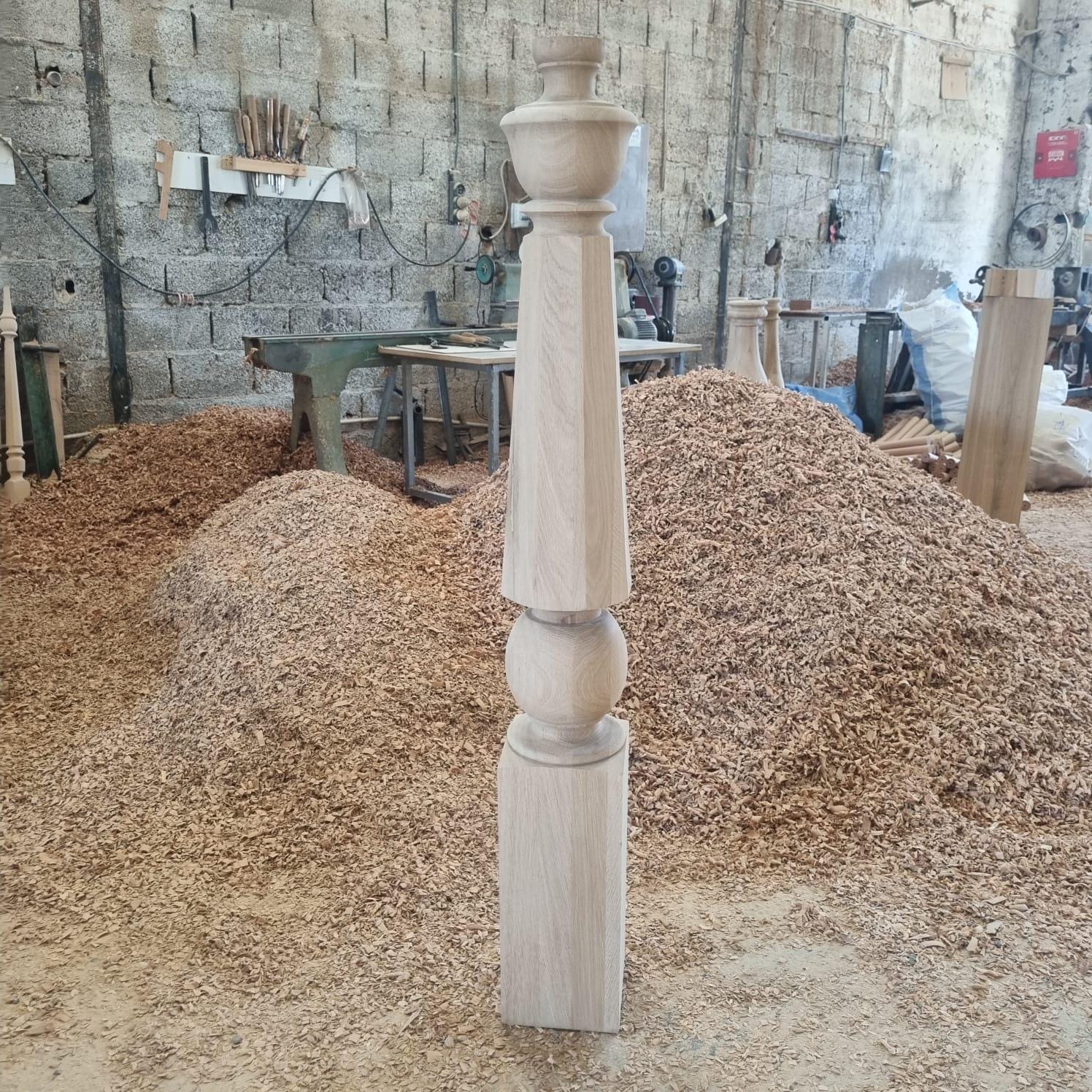 Handmade White Oak Newel Post: 50" Staircase Spindle - Etsy