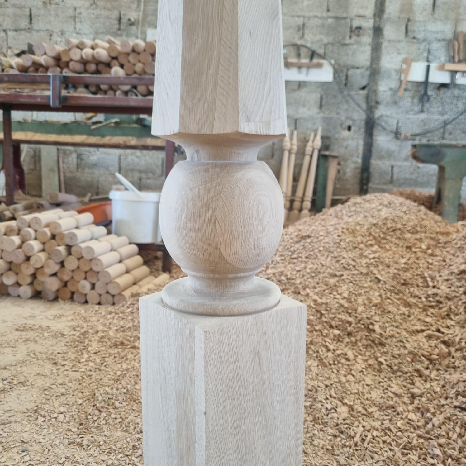 Handmade White Oak Newel Post: 50" Staircase Spindle - Etsy