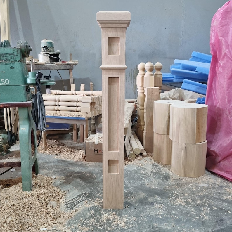 Custom Wooden Newel Post, Square Stair Newel - Etsy