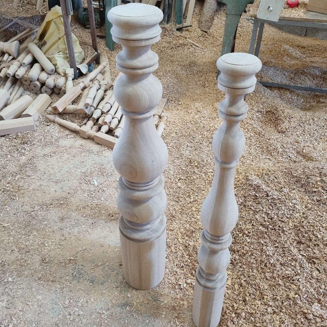 White Oak Turned Stair Newel Post - Custom Handrail Compatible - Etsy