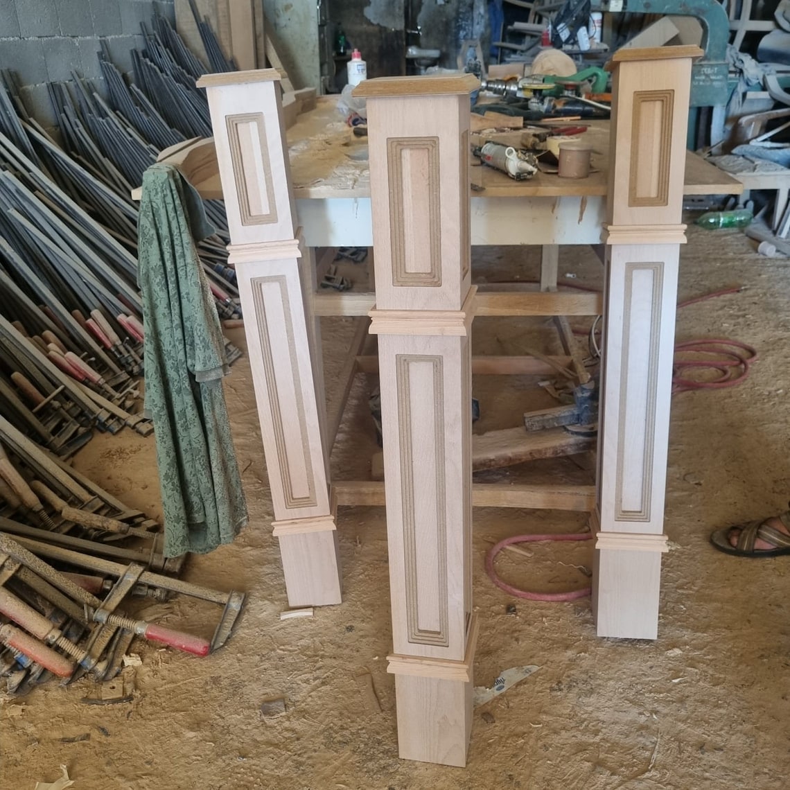 Handmade Wooden Stair Newel Post: Custom Design, Paintable - Etsy