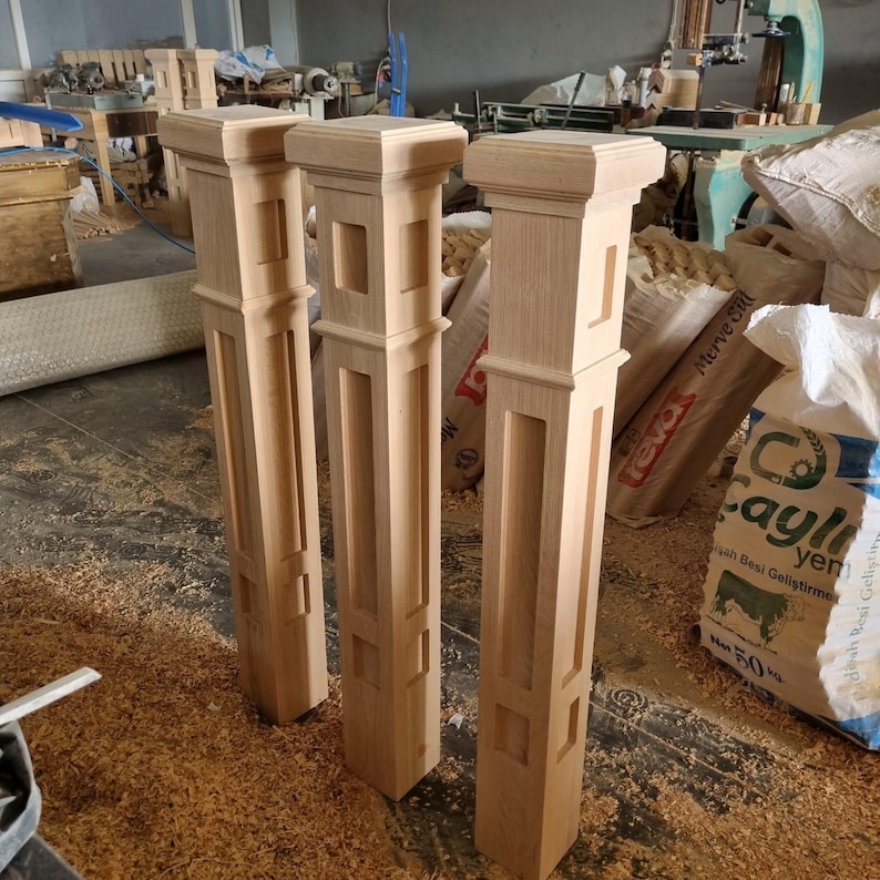 Custom Wooden Newel Post, Square Stair Newel - Etsy