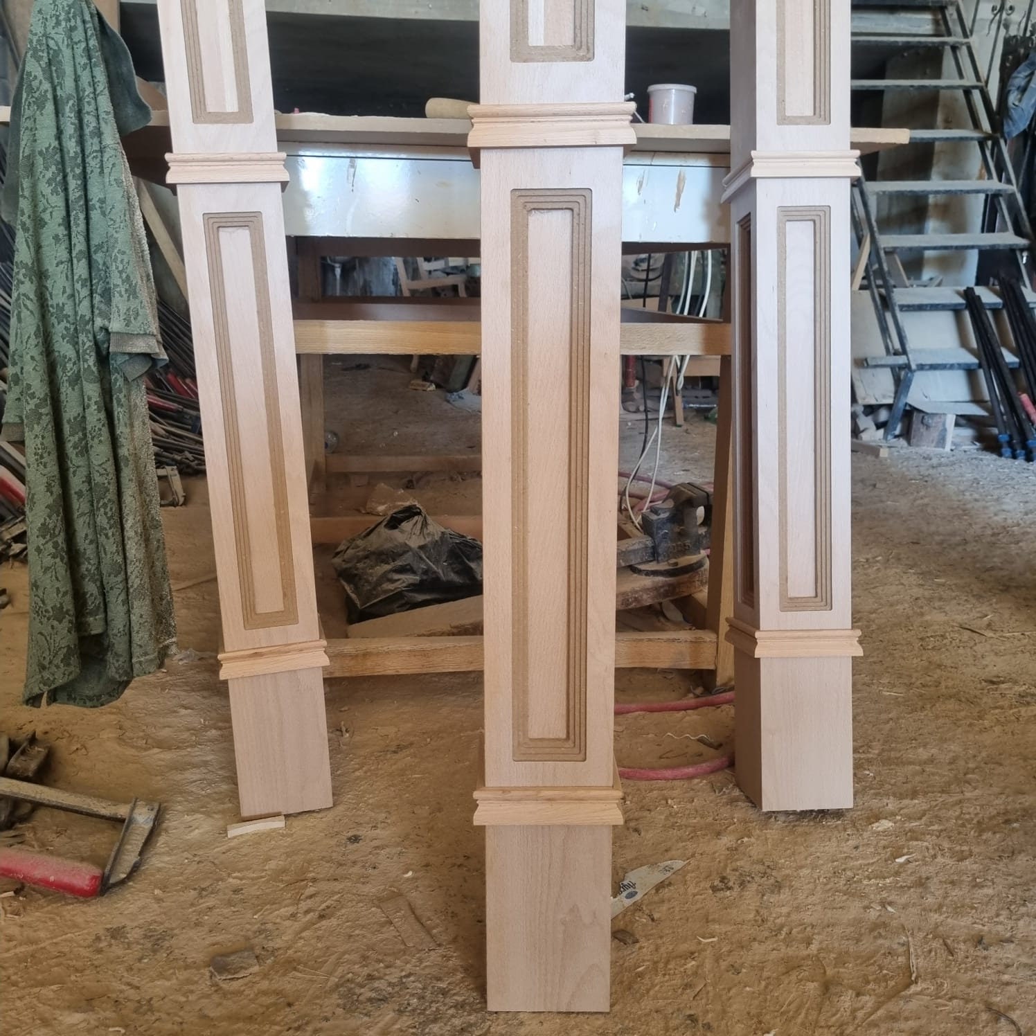 Handmade Wooden Stair Newel Post: Custom Design, Paintable - Etsy