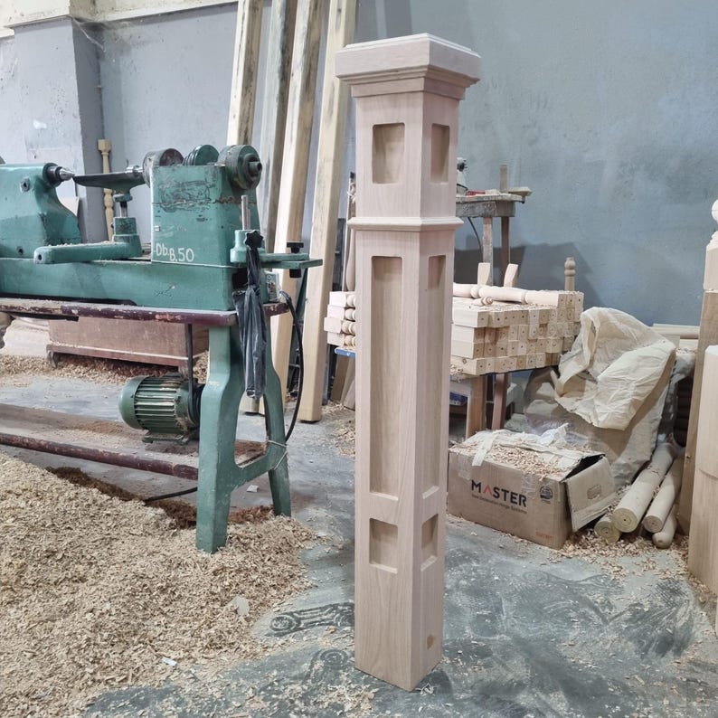 Custom Wooden Newel Post, Square Stair Newel - Etsy