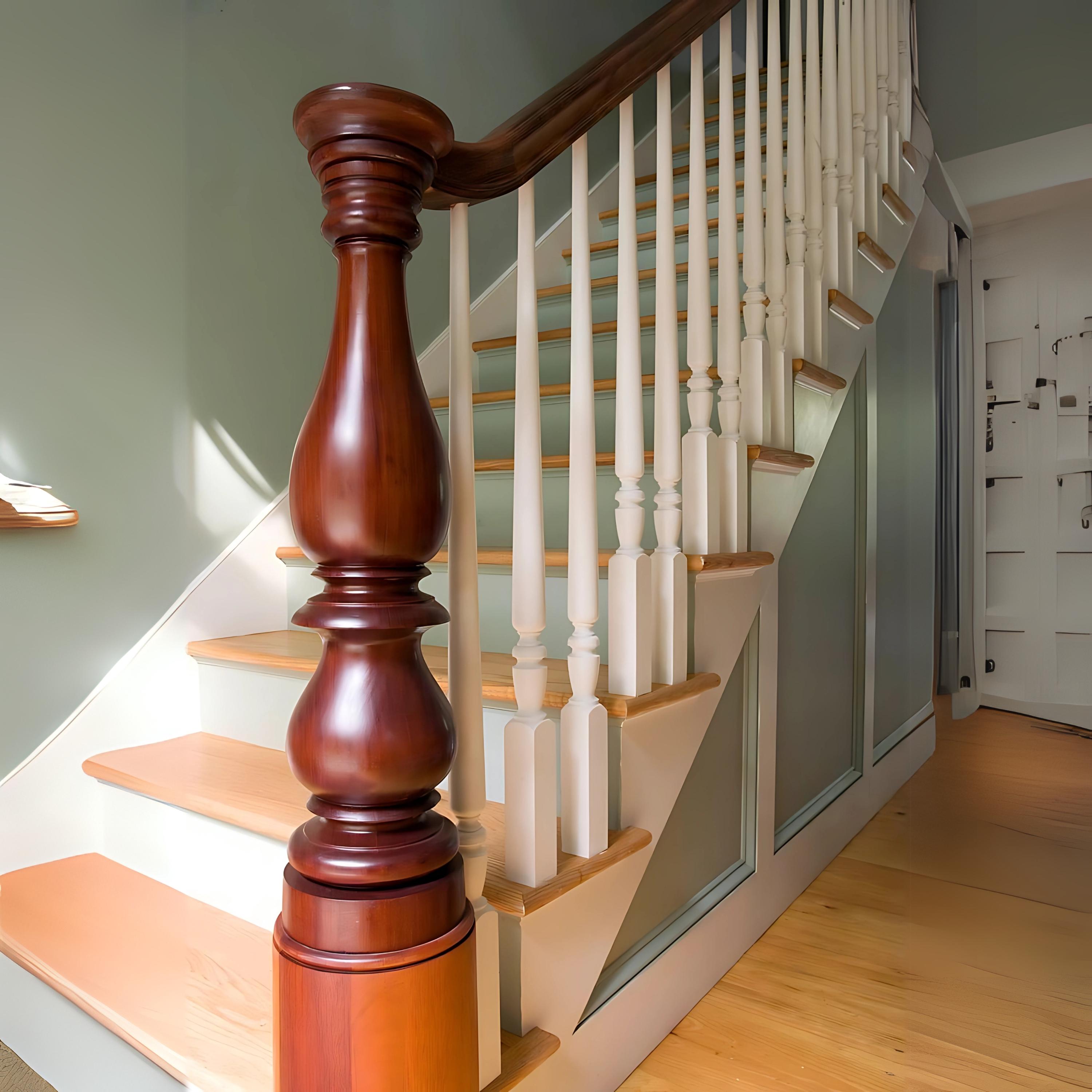 Red Oak Stair Newel Post: Custom Wooden Newel Posts (39" X 7") - Etsy