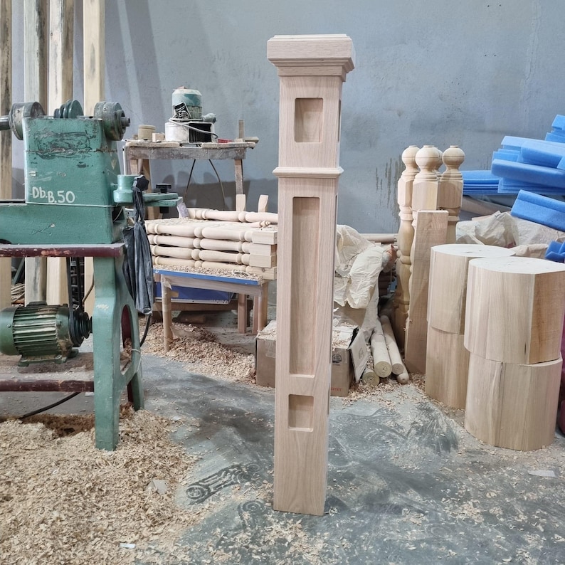 Custom Wooden Newel Post, Square Stair Newel - Etsy