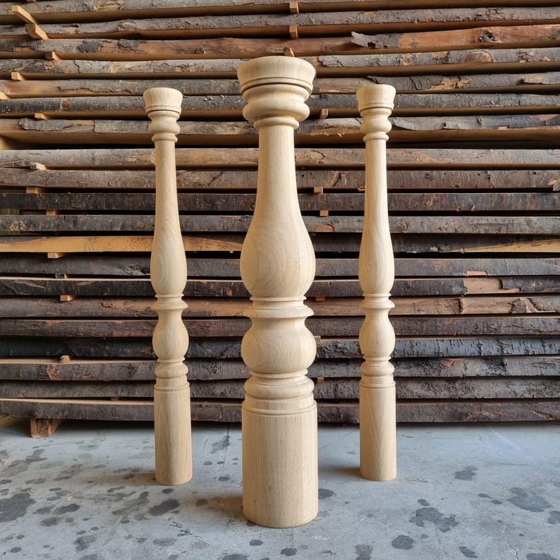 White Oak Stair Newel Post: Custom Wooden Stair Parts - Etsy