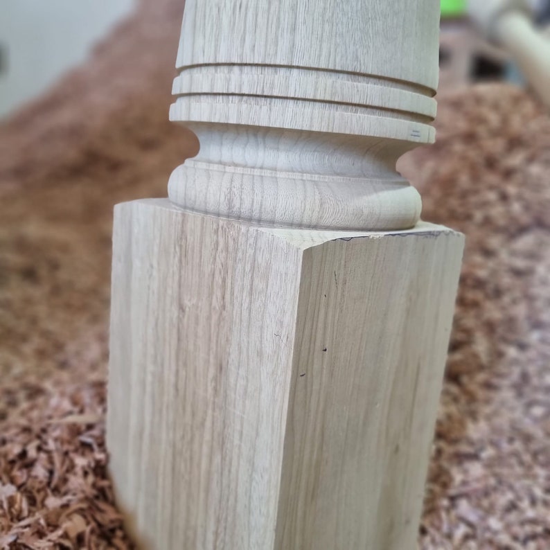 Newel Post, White Oak, Wooden Turned Newel Posts,stair Post, Wooden ...